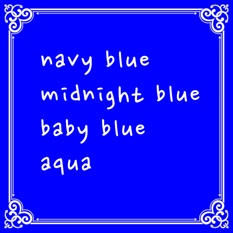 Blue 파란색과 관련된 단어2
