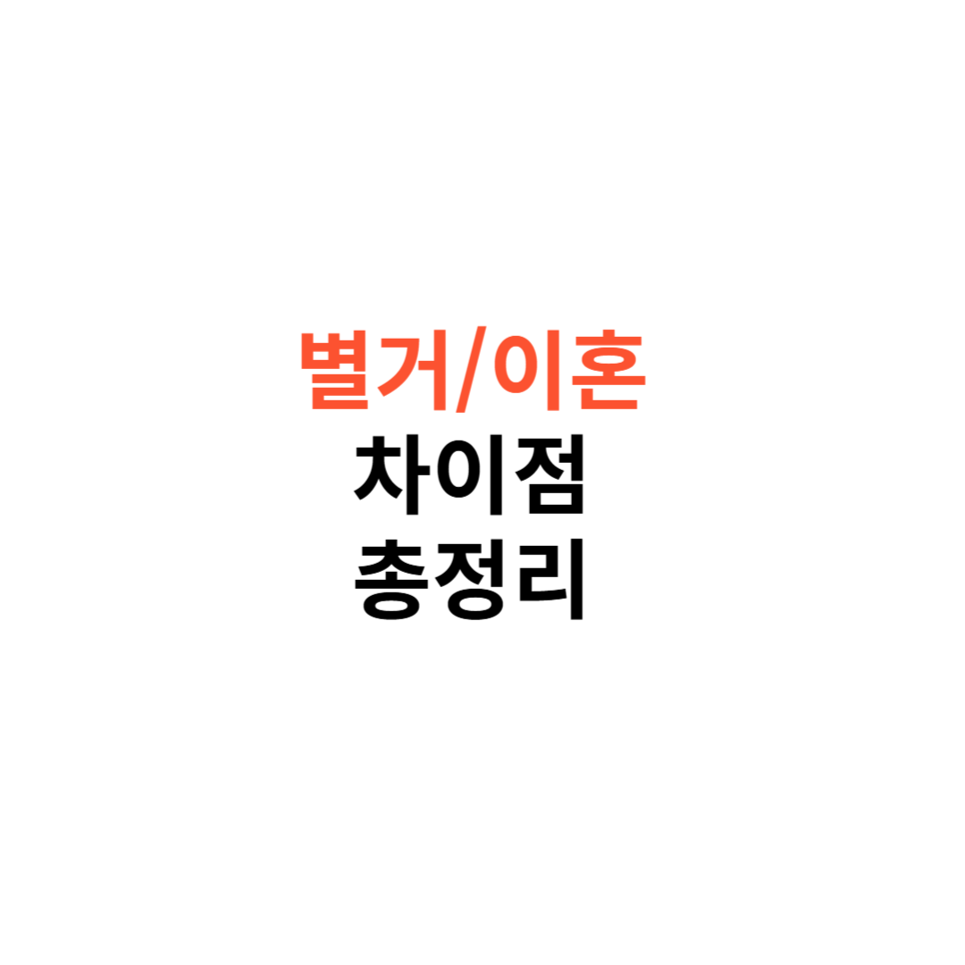 별거와 이혼의 차이점 법적 책임과 자녀 양육에 대한 모든 것 정리