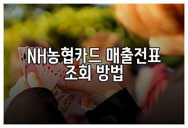 Nh농협카드 결제 사용내역 및 매출전표 조회 방법 완벽 가이드