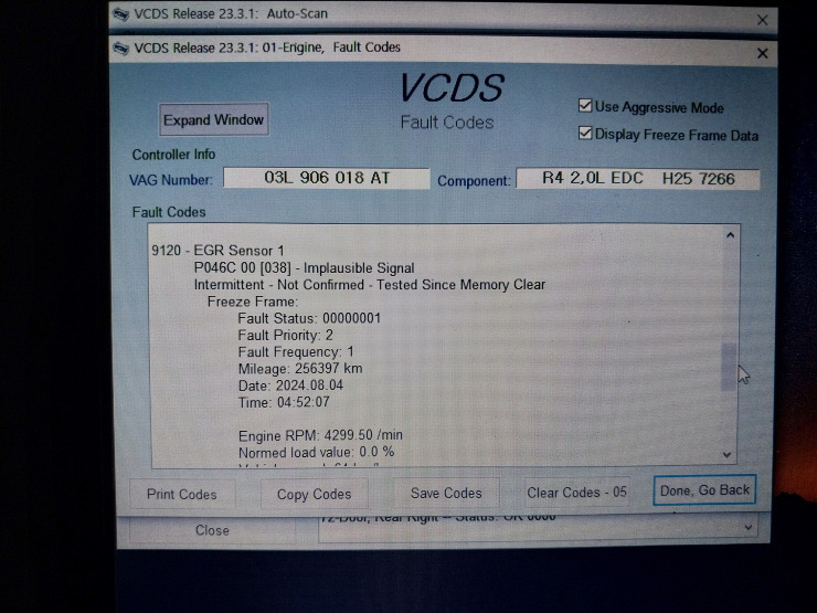 관찰중 P0405 P046C P0400 P042E