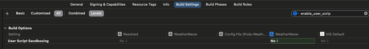 [XCode] Sandbox error 해결 방법