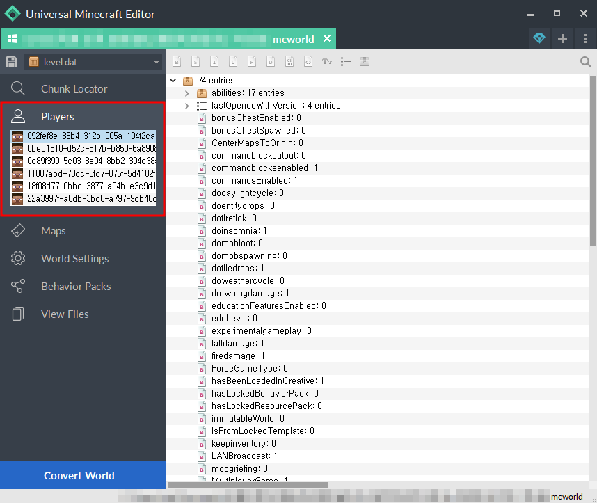 Players 목록에서 Ctrl + A 를 눌러 모두 선택한 후