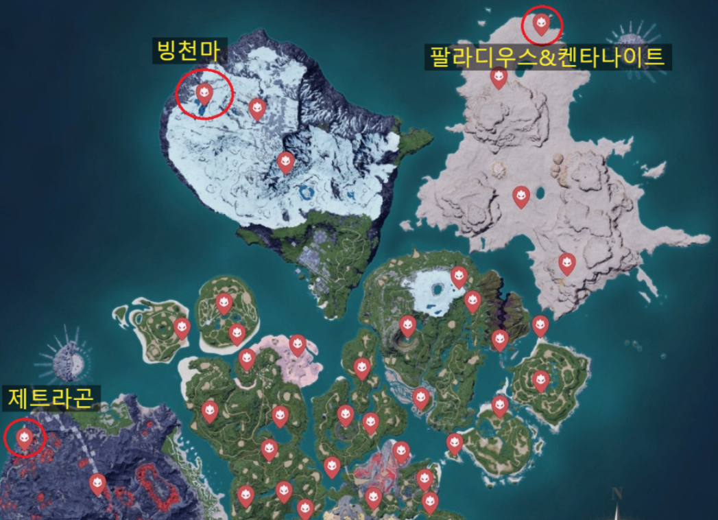 팰월드 교배표 조합법 및 전설 팰 위치 총정리