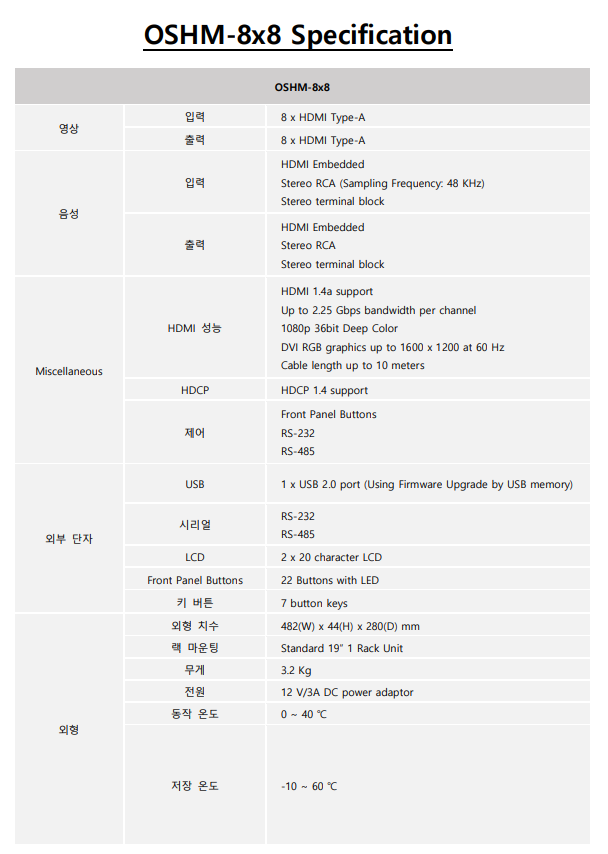 [다수공급자계약] OSHM-8x8