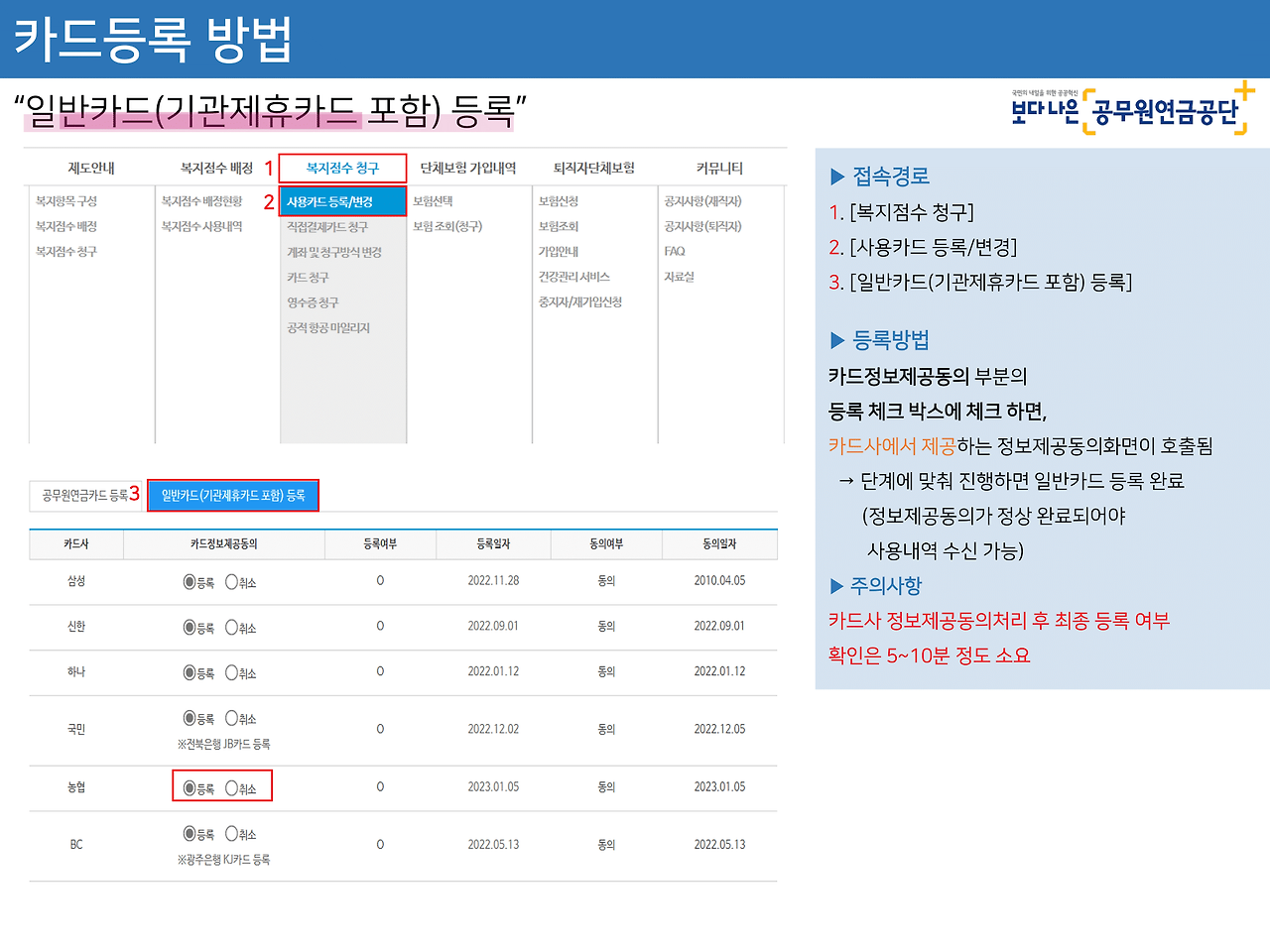 2023년 맞춤형복지 사용자 매뉴얼보다 나은 공무원 연금 공단