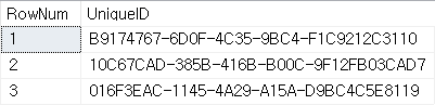SQL Server uniqueidentifier 형식