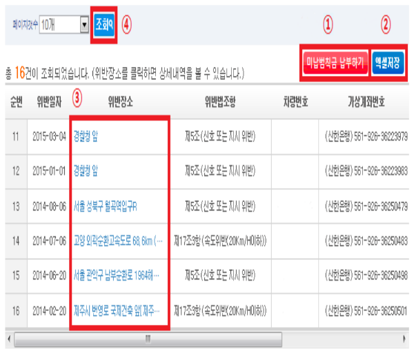 교통범칙금조회 과태료조회납부시스템 경찰청교통민원24 이파인 홈페이지