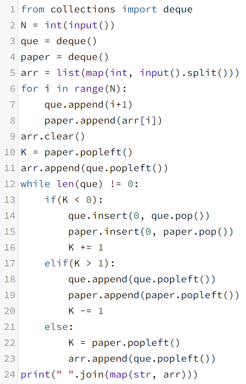 [백준/Python] 2346번: 풍선 터뜨리기 — Koala