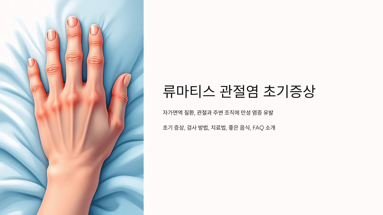 류마티스 관절염 초기증상 검사방법 치료법 류마티스 관절염 증상에 좋은 음식