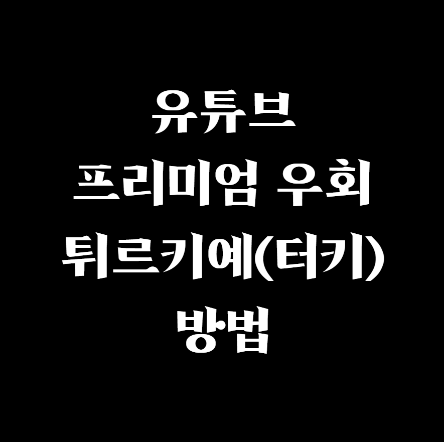 유튜브 프리미엄 우회 튀르키예터키 방법