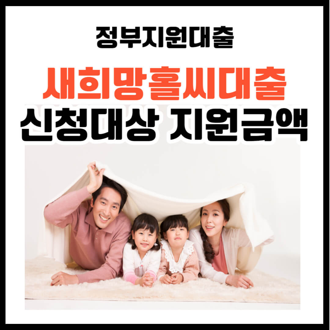 새희망홀씨대출 신청대상 대출한도 및 기간 금리에 대해 알아보자