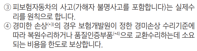삼성화재 개인용애니카자동차보험 차량단독사고 손해보상 특별약관