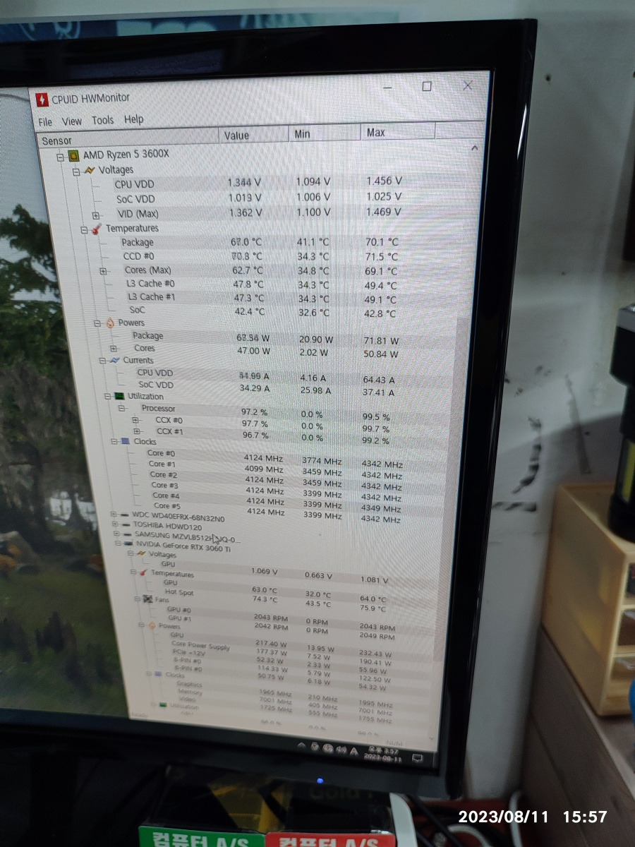 게임 도중에 화면 꺼짐 증상 (기가바이트 그래픽카드 A/S 대행 수리)