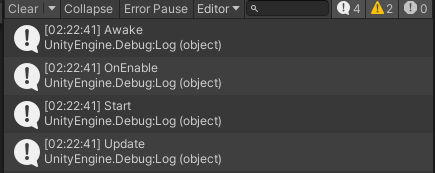 [Unity] Update, Start, OnEnable, OnDisable
