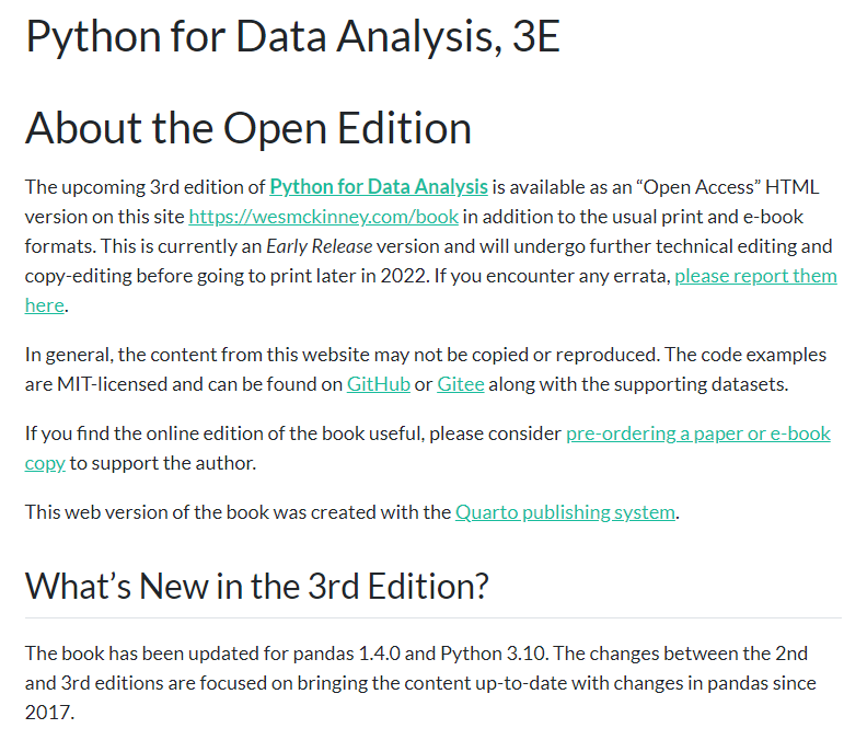 파이썬 라이브러리를 활용한 데이터 분석 (Python for Data Analysis, 3E) :: DataManyo
