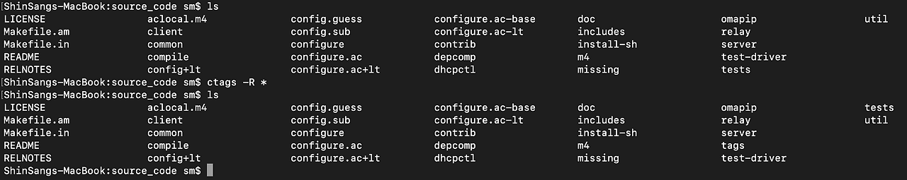 Mac Os에서 ctags 설치 & 사용법