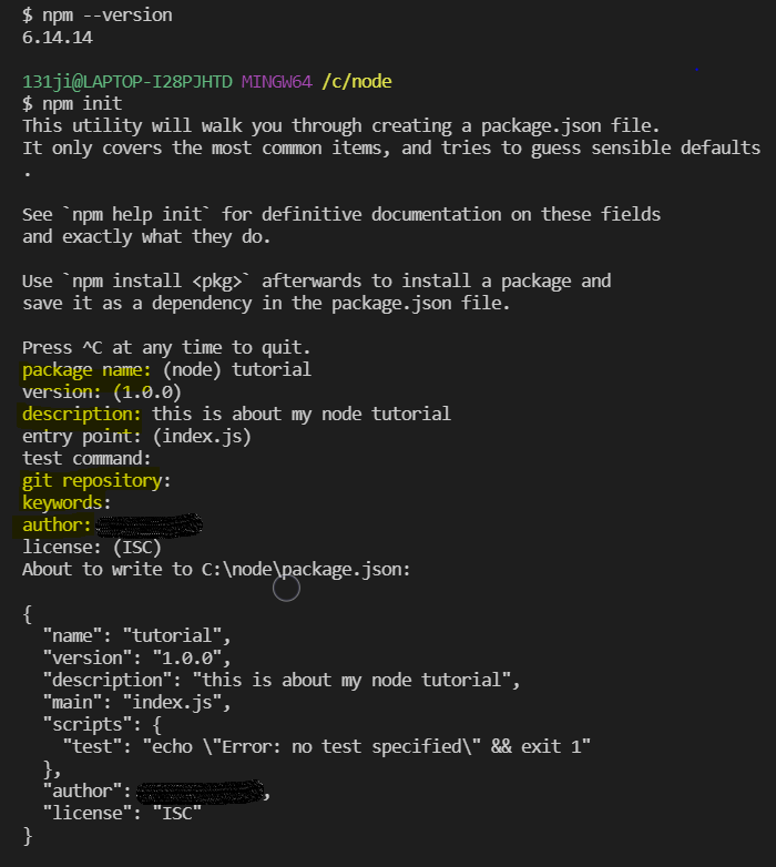 VS Code node.js 실행(터미널 단축키, 터미널 내 bash 설정)