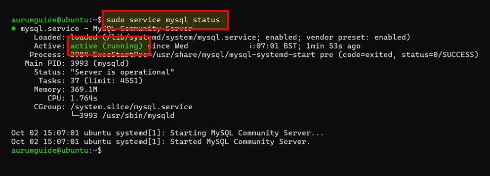 MYSQL server 실행 및 종료 방법