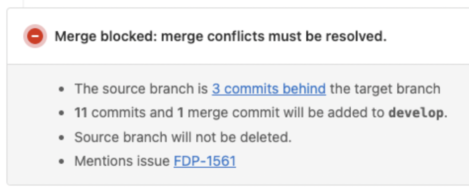 [GIT] The source branch is n commits behind the target branch 경고 해결 방법 ...