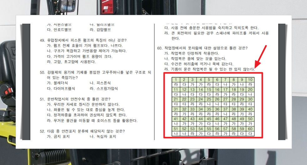 지게차 필기시험 기출문제 다운로드 운전기능사 대비
