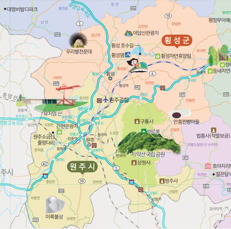 강원도 관광지도 보기 모든 관광지 확인하고 가세요