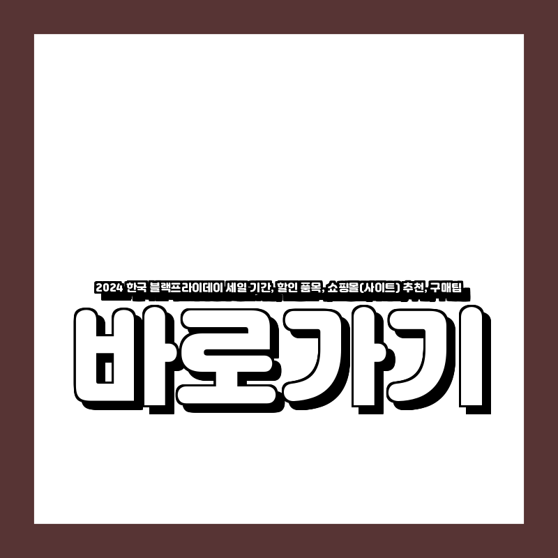 2024 한국 블랙프라이데이 세일 기간 할인 품목 쇼핑몰사이트 추천 구매팁 바로가기