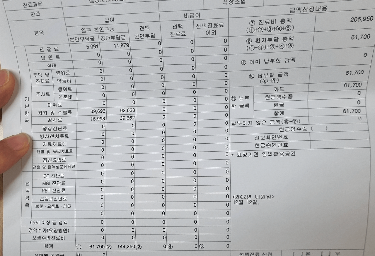망막열공 레이저 비용 증상 후기