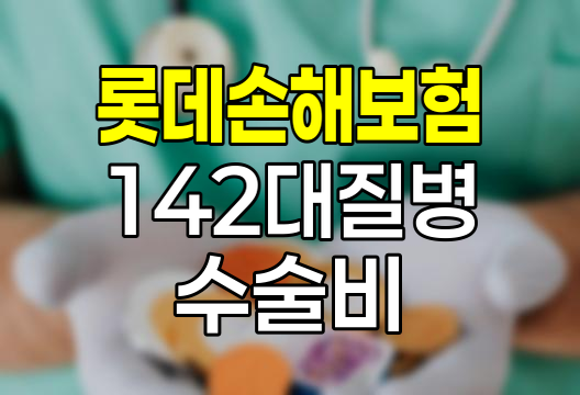 롯데손해보험 142대질병수술비 보장 내용과 특징 메모리유
