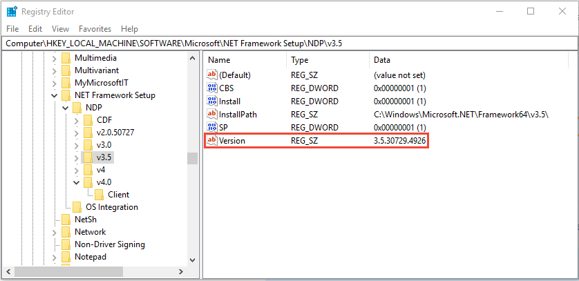 Windows 설치된 Net Framework 버전 확인 방법