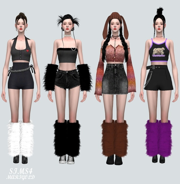 [Sims4 CC] Fur Leg Warmer V1_퍼 레그 워머 V1_여자 양말