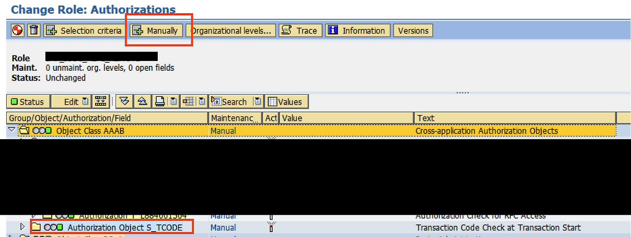 SAP PFCG 권한관리 AAAB 오브젝트 클래스 S_TCODE 권한 오브젝트