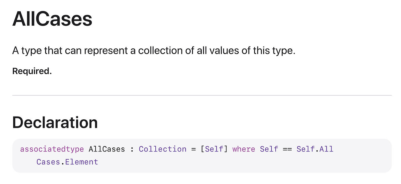 [swift] CaseIterable protocol