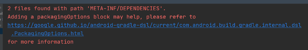 More than one file was found with OS independent path 'META-INF/INDEX.LIST' 해결 방법