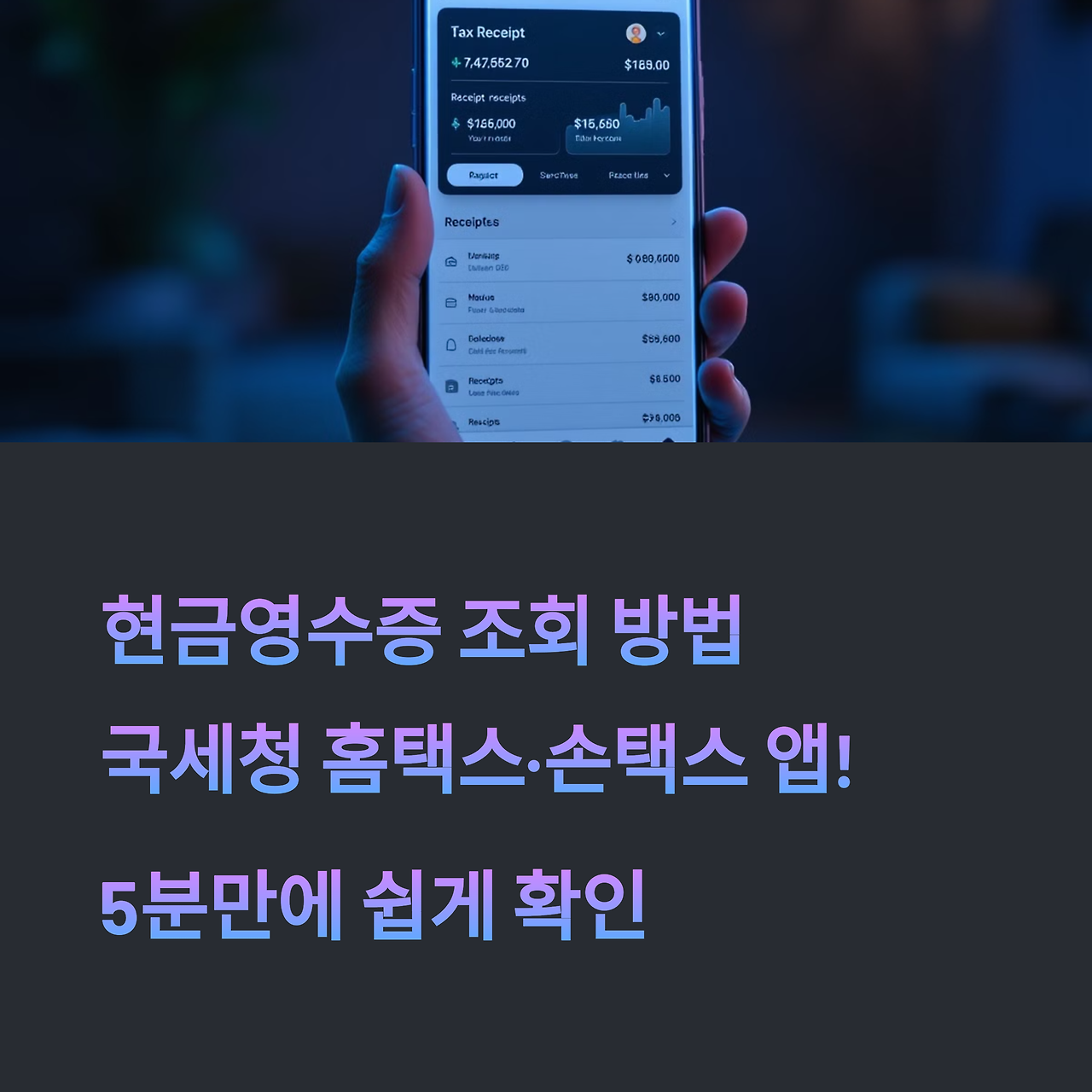 현금영수증 조회 방법 총정리｜국세청 홈택스·손택스 앱으로 쉽게 확인하는 법