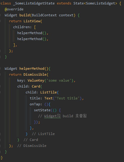 Flutter, Widget vs Helper Method :: 조잘대는 개발이야기