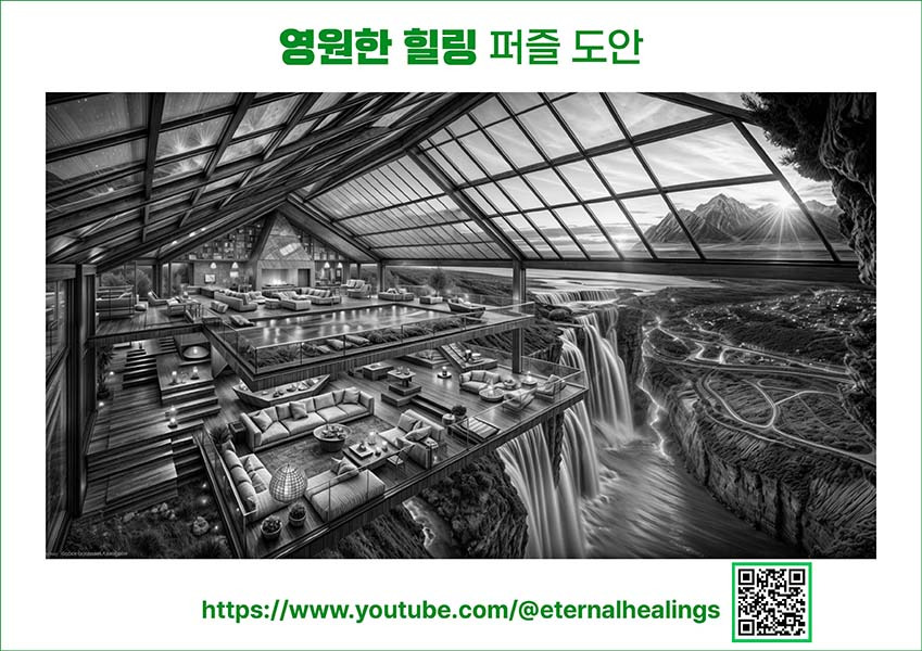 이과수 폭포 별장 퍼즐 게임 도안 색칠공부도안 이미지 그림 프린트 무료다운 어르신 노인 유아 인지프로그램 치매예방