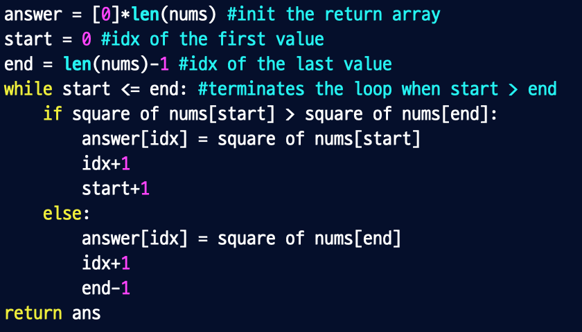 [Leet Code] Two Pointers (투포인터): 977.Squares of a sorted array - Easy ...
