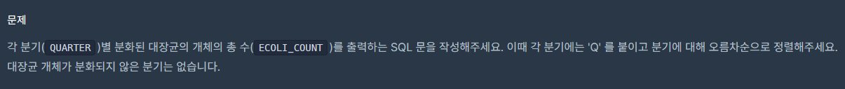 [프로그래머스/Lv.2] 분기별 분화된 대장균의 개체 수 구하기 - MySQL