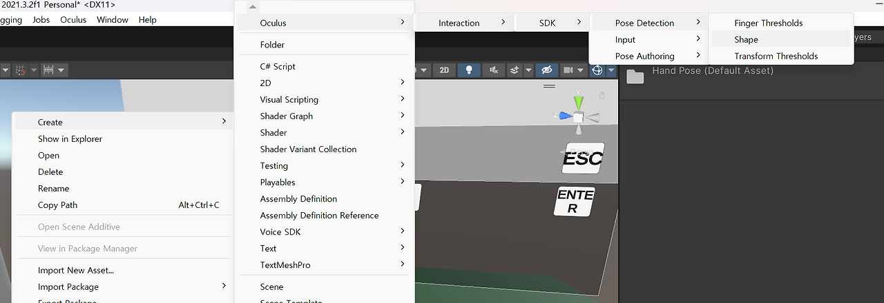 Unity Hand Pose Detection with OVR