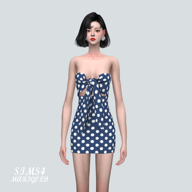 [Sims4 CC] T 54 tube top Mini Dress_T 54 튜브톱 미니 드레스_여자 의상