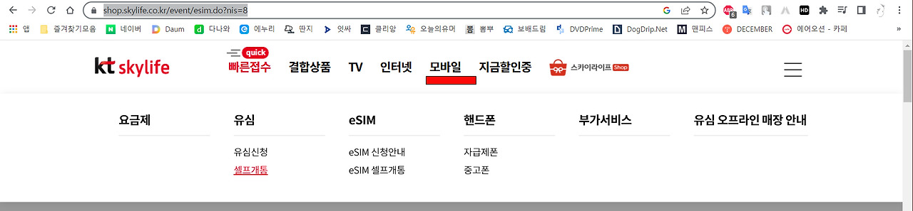 DECEMBER :: KT 스카이라이프 번호이동 셀프개통