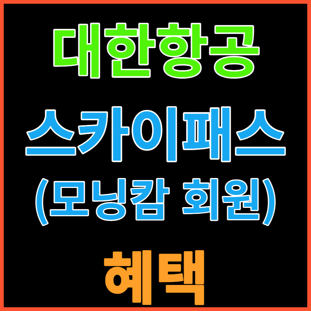대한항공 모닝캄 모닝캄 프리미엄스카이패스 클럽 회원 자격 조건 혜택 및 이용 방법