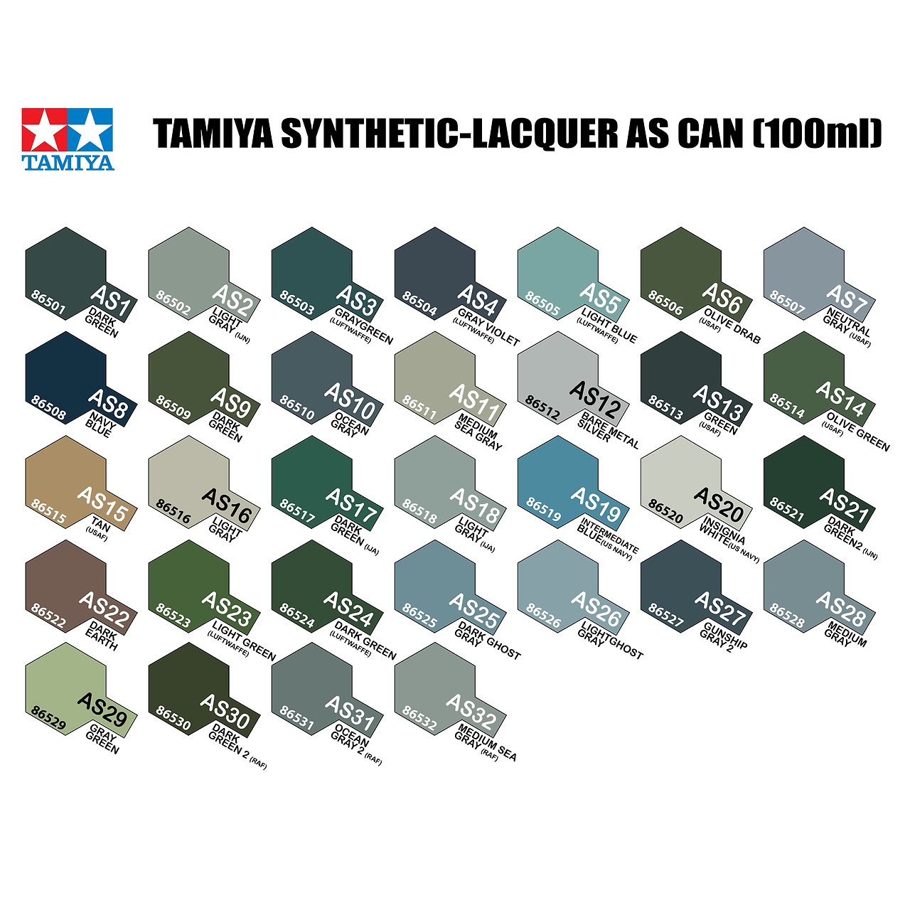 타미야 스프레이 컬러 (tamiya color spray chart)
