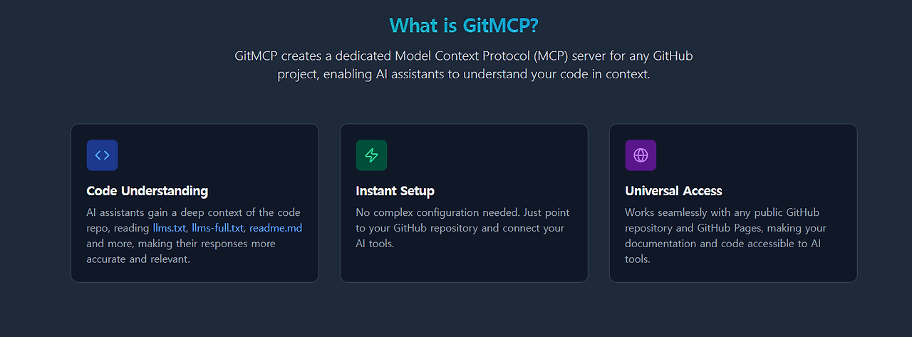 Github GitMCP Server 기능 및 사용법