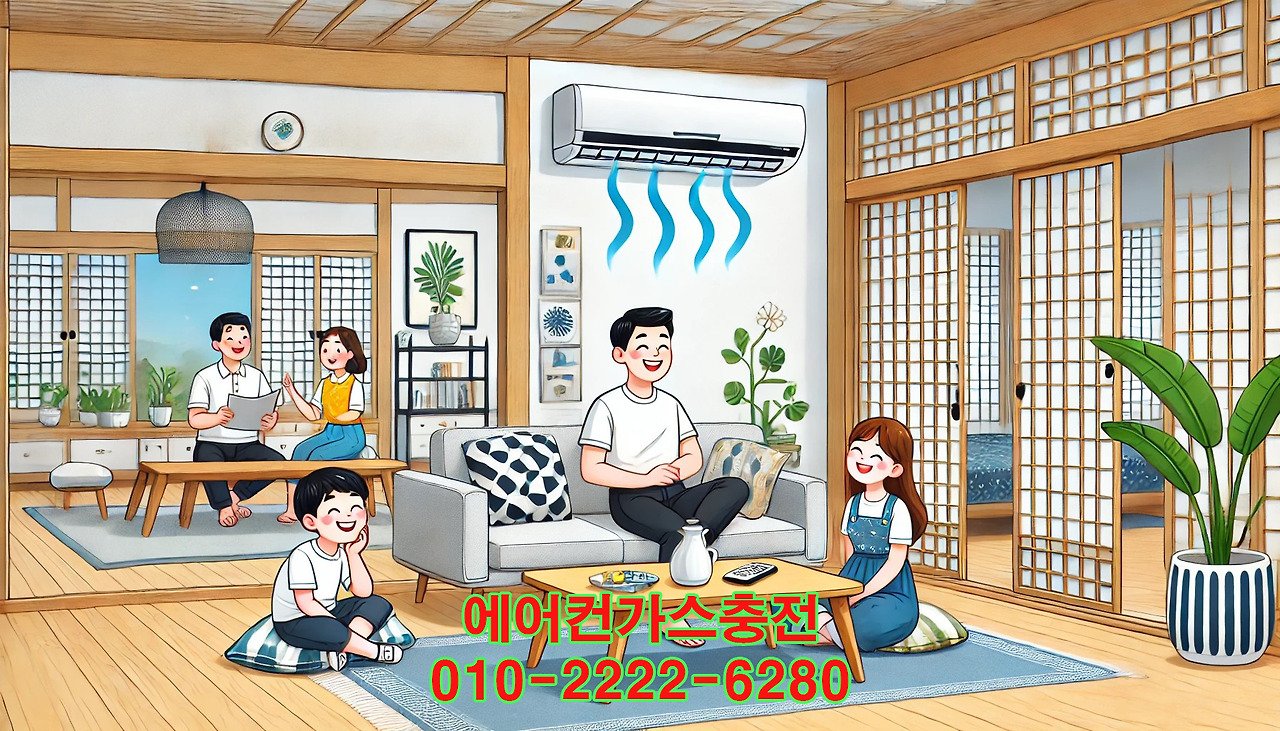 우리집 에어컨 실외기 얇은배관이 하얗게 얼어 있어요 시흥에어컨가스충전