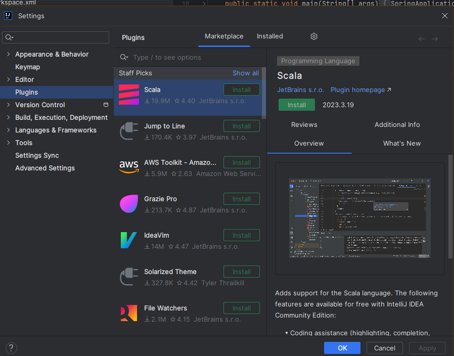 intelliJ Plugins Marketplace 연결