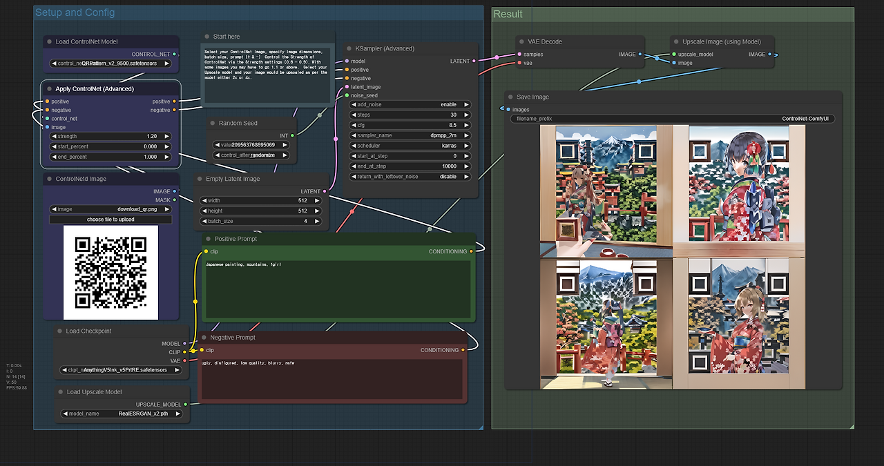 스테이블 디퓨전 QR Code 이미지 - ComfyUI