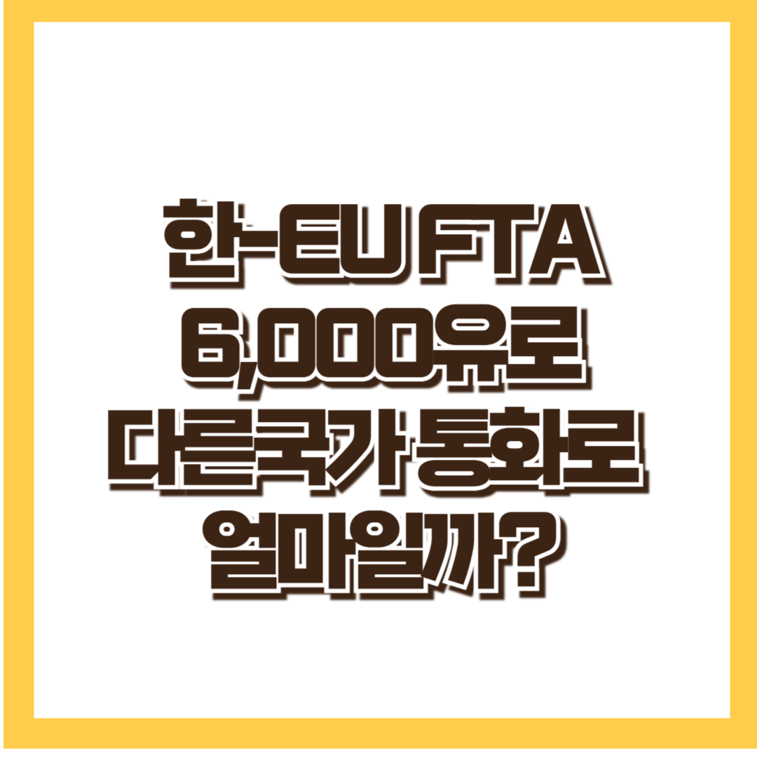 한 Eu Fta 2025년 6000유로는 유럽연합 회원국 통화로 얼마일까 관세무역 그리고 일상