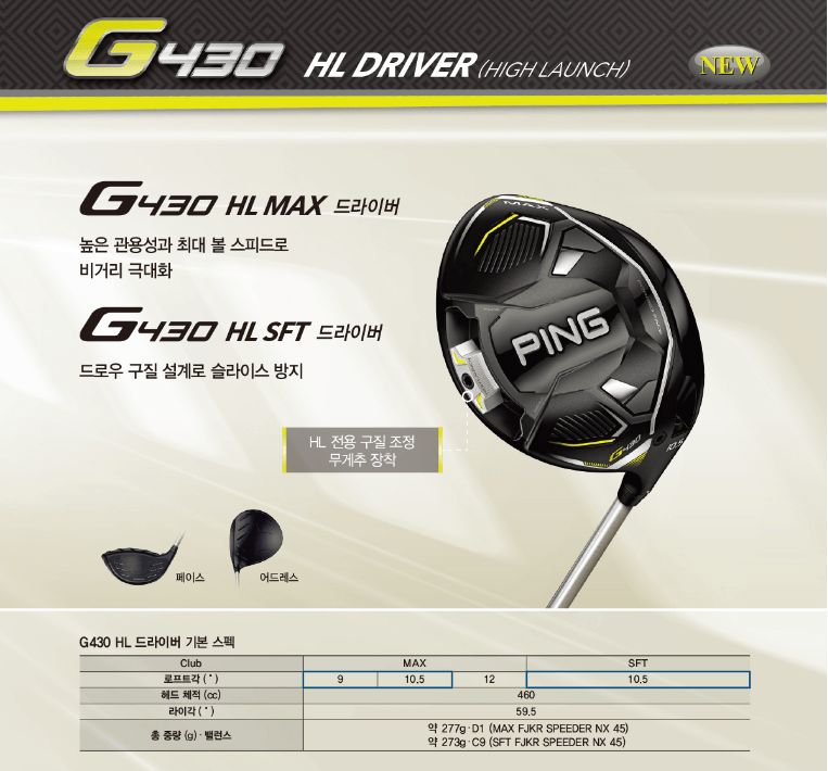 핑 드라이버 G430 종류 리뷰 가격