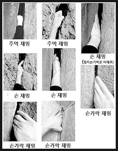클라이밍 암벽형태에 따른 분류 크랙등반 크랙등반을 위한 재밍의 종류 및 사용법